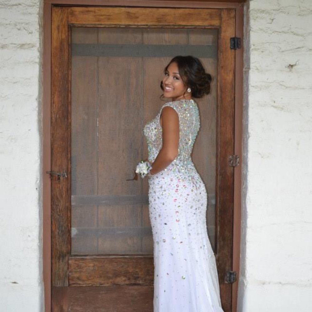 White & Swarovski Crystal Prom Dress - Gem